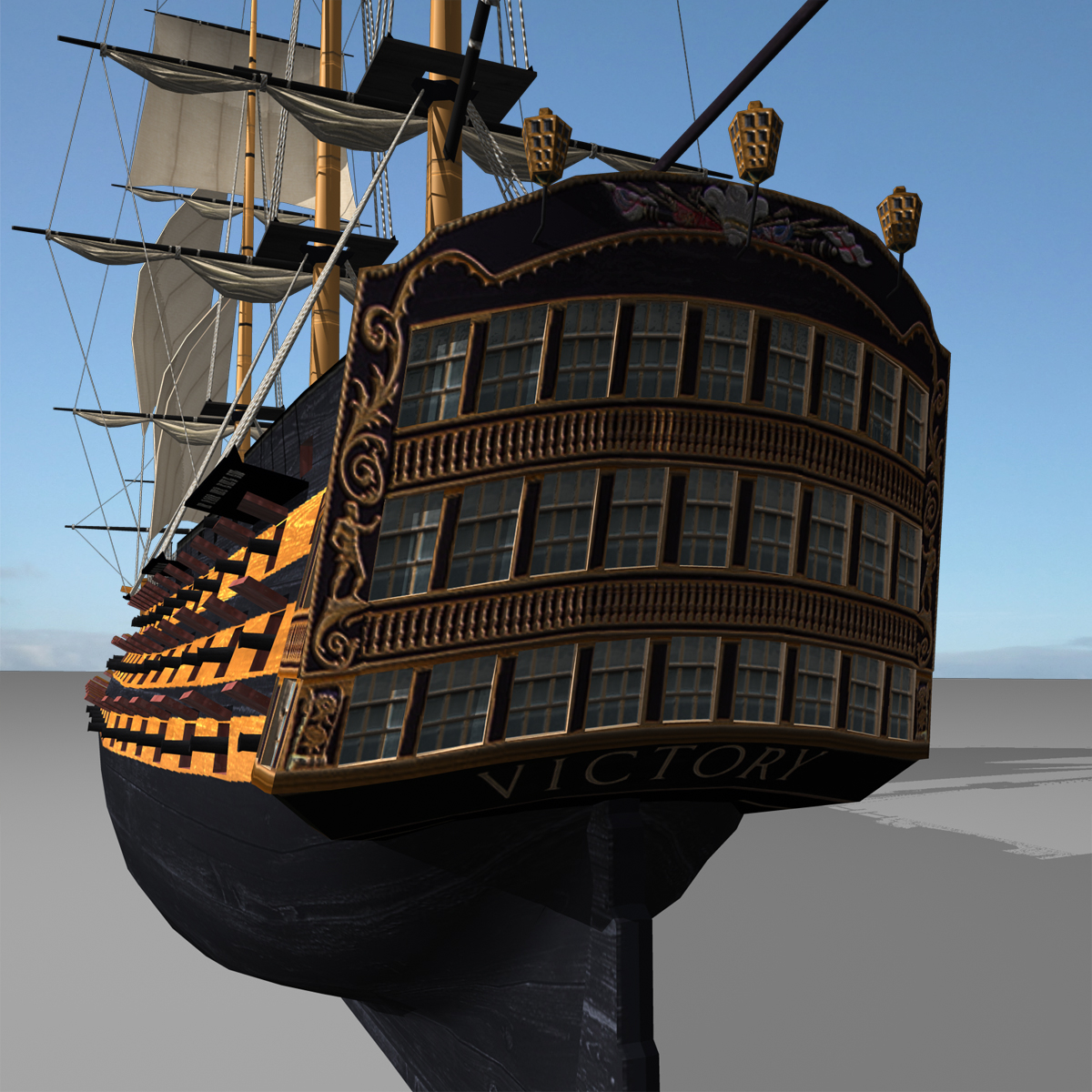3d model sails hms victory