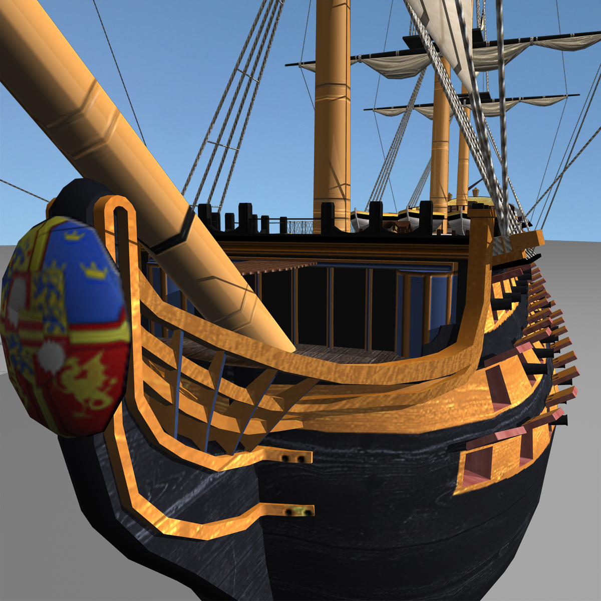 3d model sails hms victory
