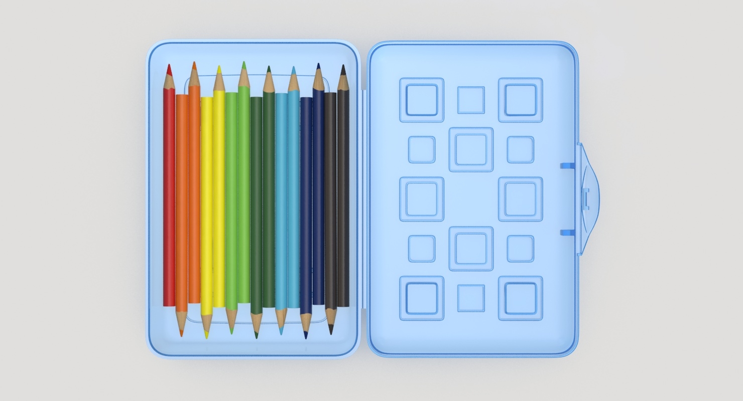 3d model of pencil box