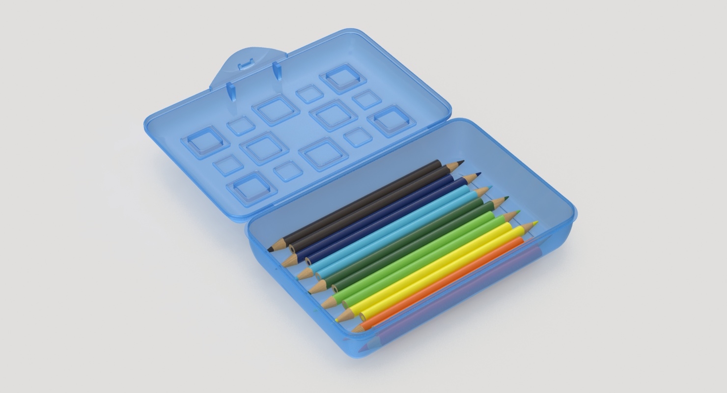 3d model of pencil box