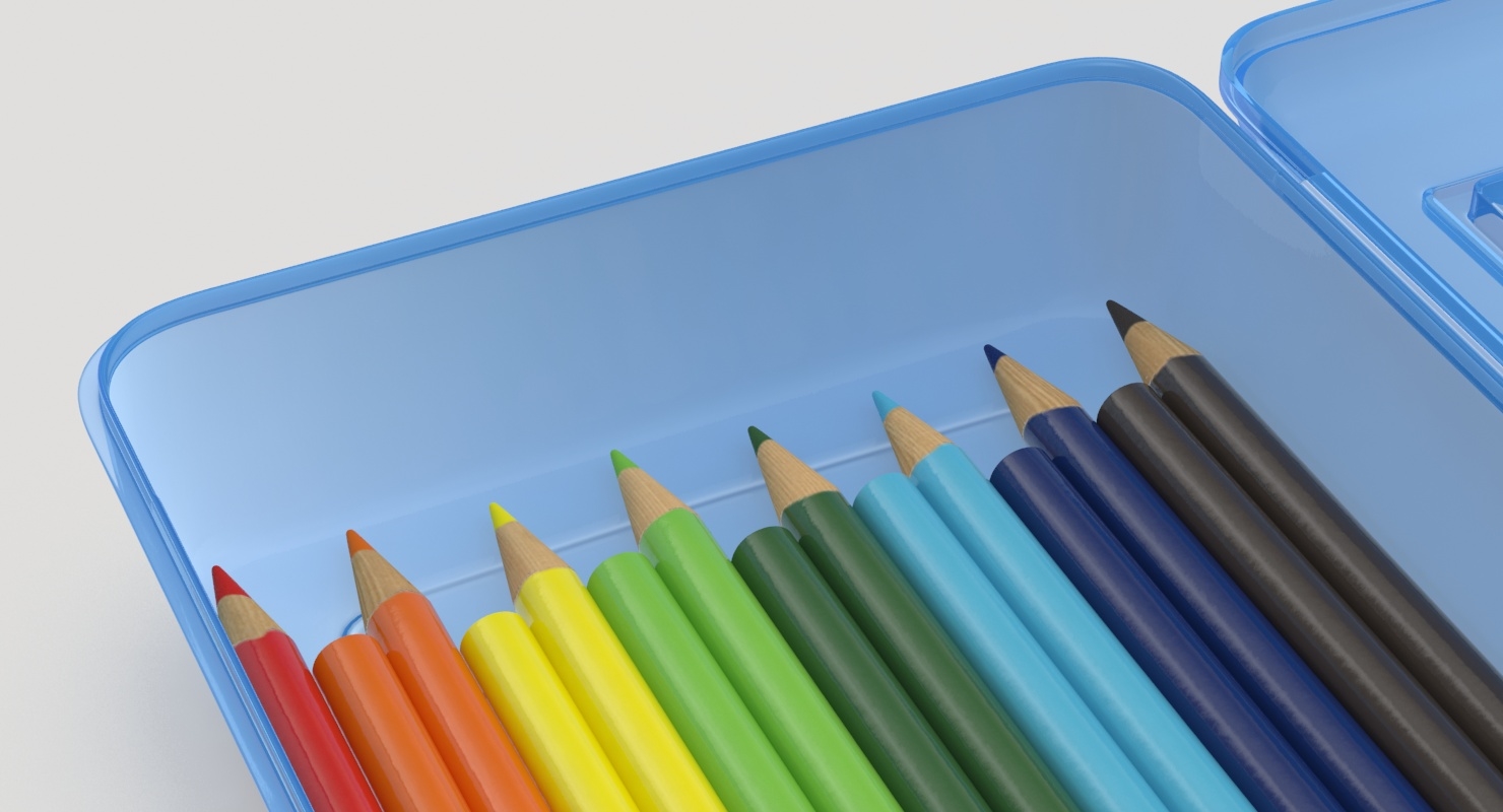3d model of pencil box