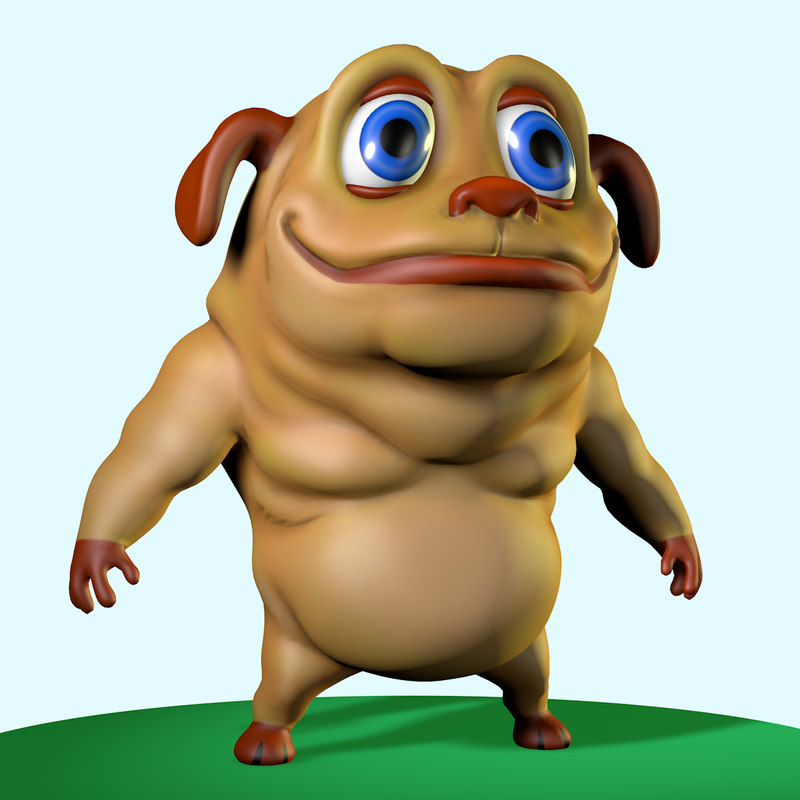 dog character 3d c4d