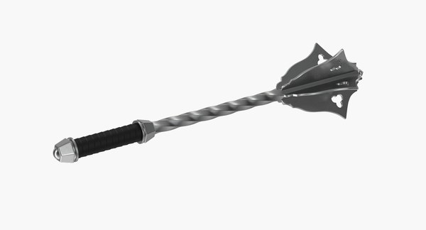 3d medieval flanged mace