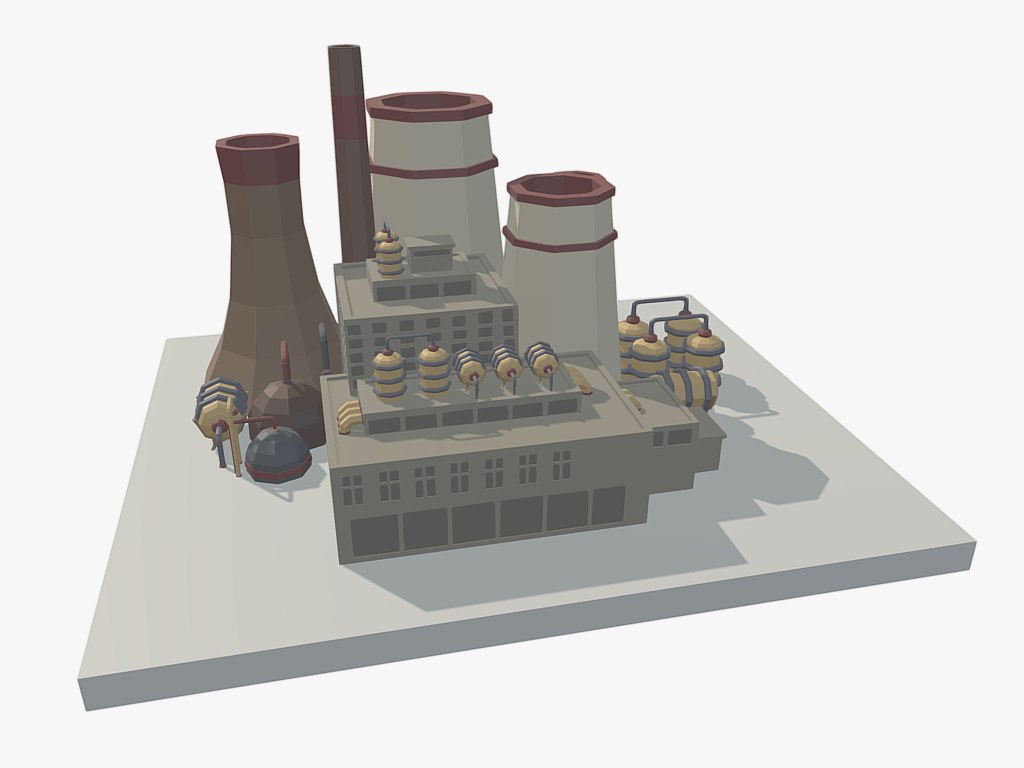 low-poly factory 3ds