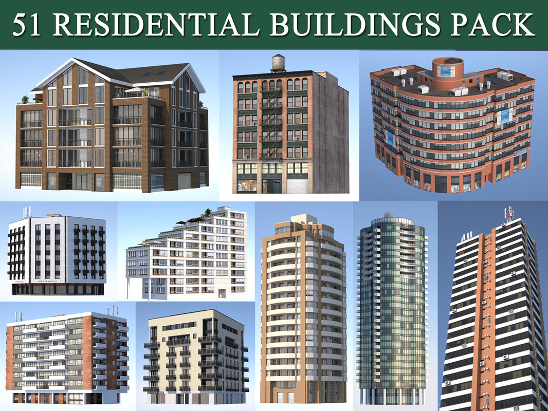 3d model residential buildings pack