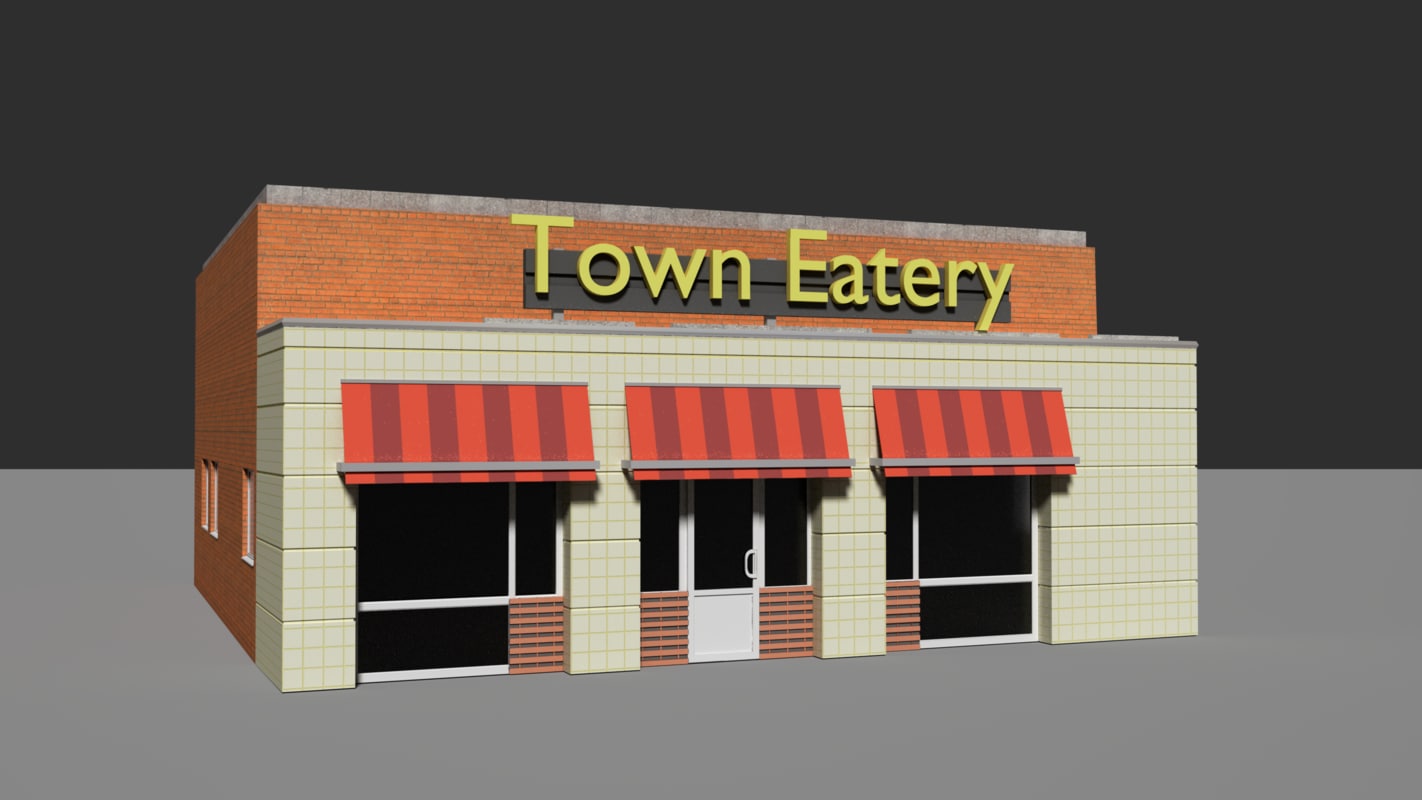 eatery building asset 3d model