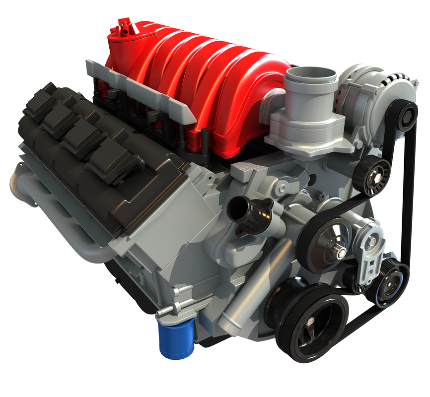 3d car engine model