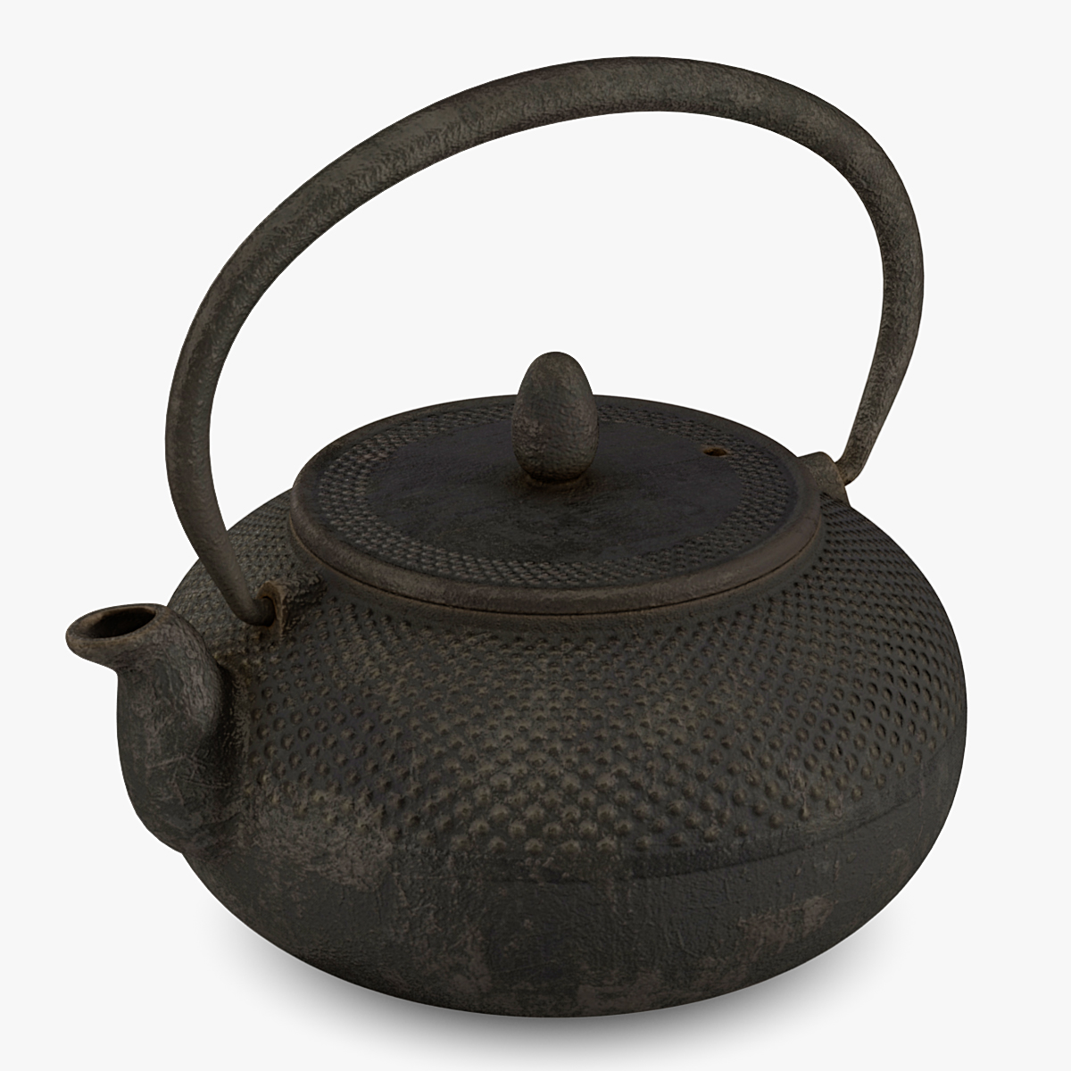 3d ancient asian teapot