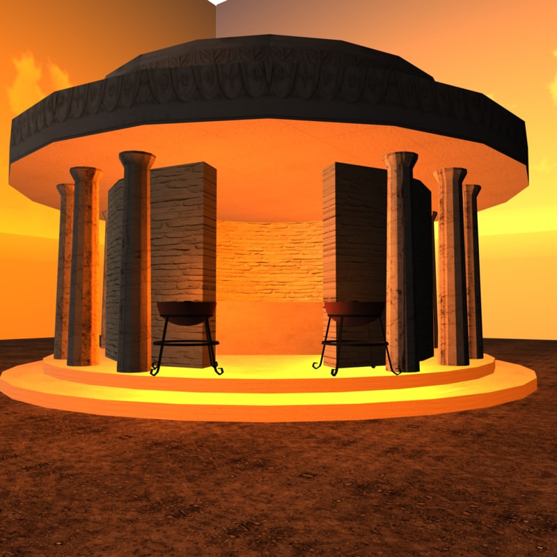 3d model tholos roman temple