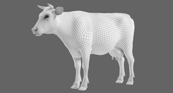 3d cow realistic model