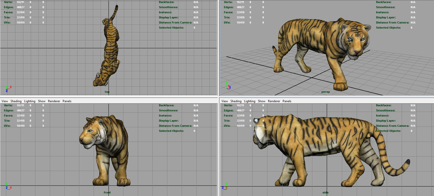 3d tiger stl model