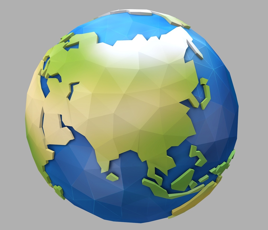 3d cartoon earth model