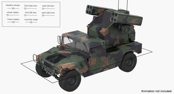 3d hmmwv m998 equipped avenger model