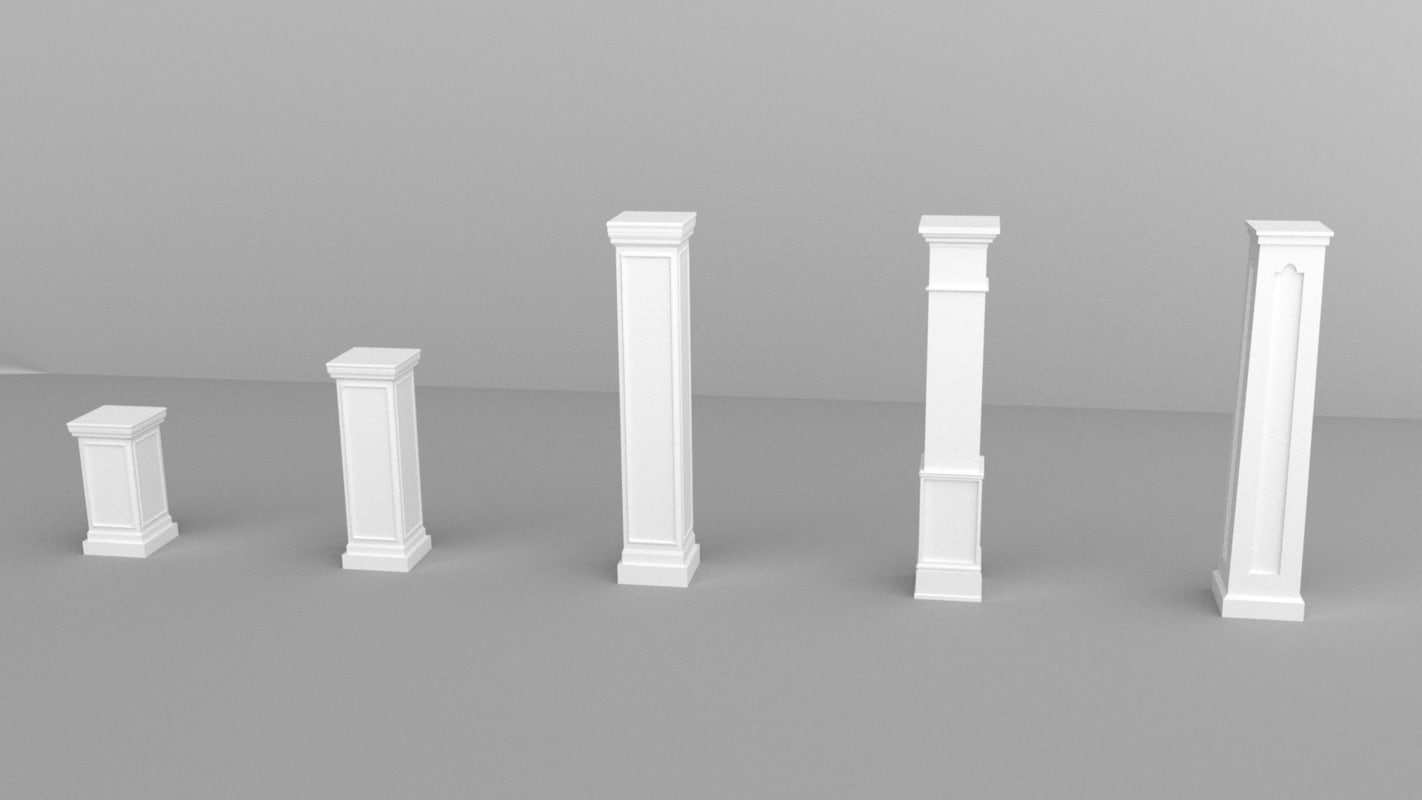 square columns 3d blend