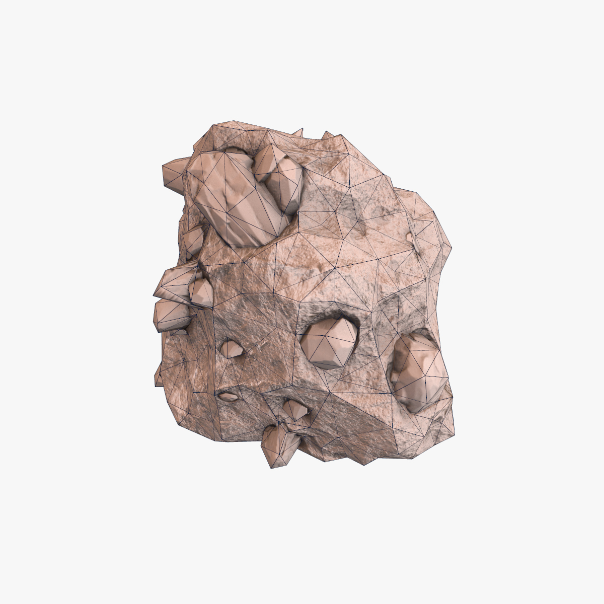 3d meteor ore gold model