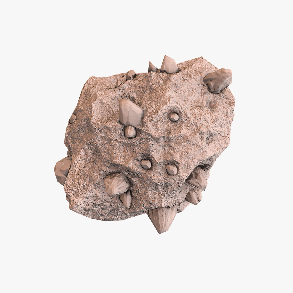 3d meteor ore gold model