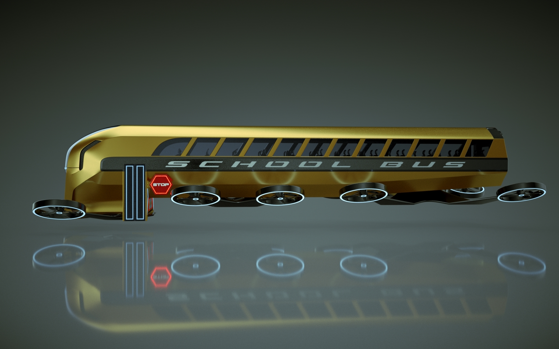 hover school bus 3d max