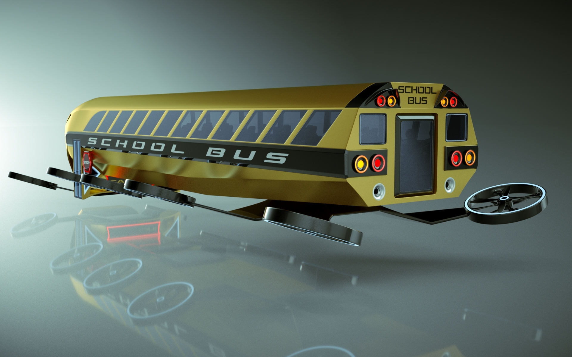 hover school bus 3d max