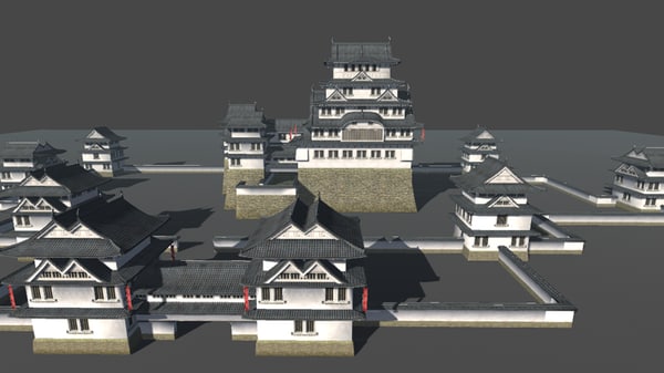 3d model japanese castle japan