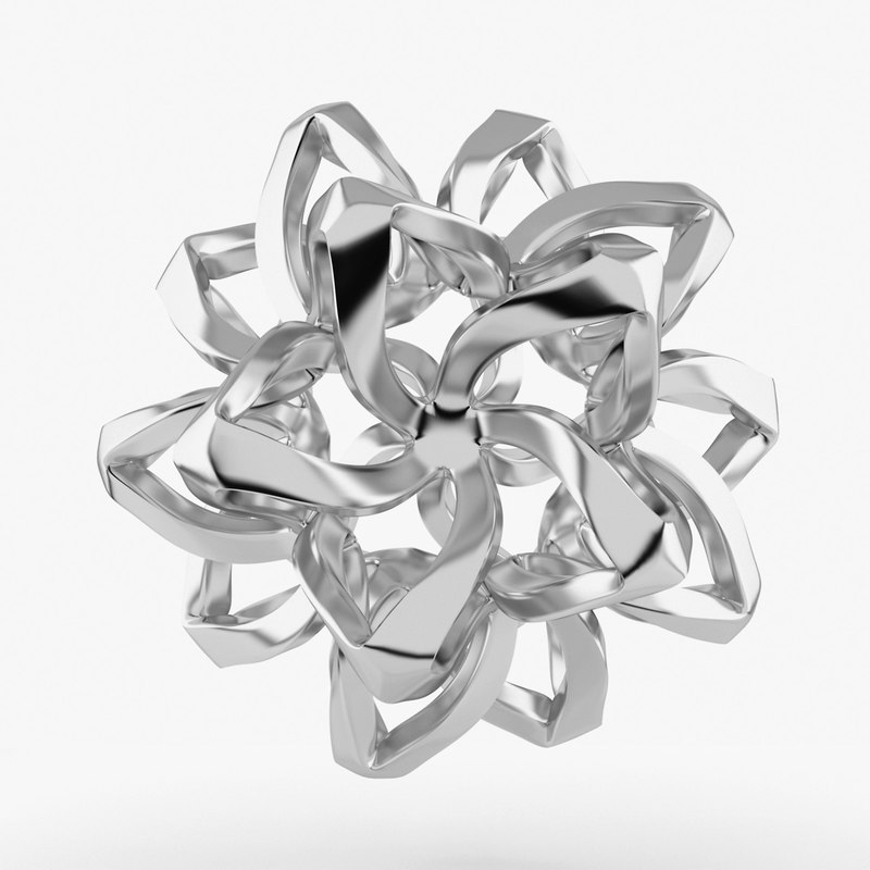 3d silver flower
