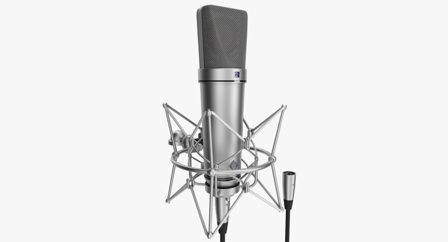 rigged microphone neumann u87 3d model