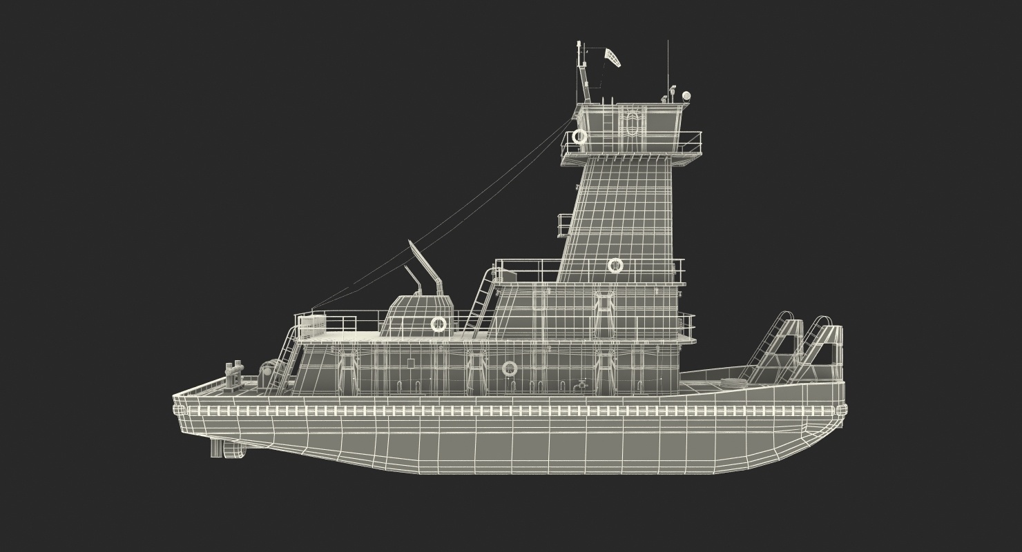 3d pushboat push boat model