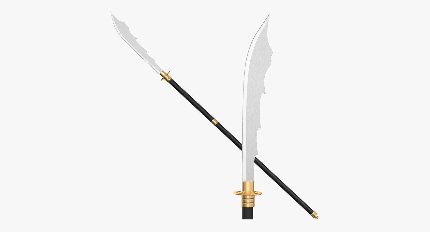 3d japanese samurai naginata yari model