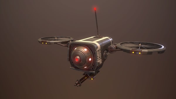 pbr sci-fi military drone 3d model
