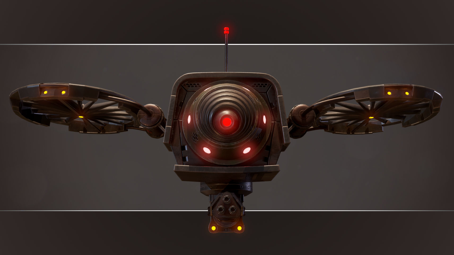 pbr sci-fi military drone 3d model