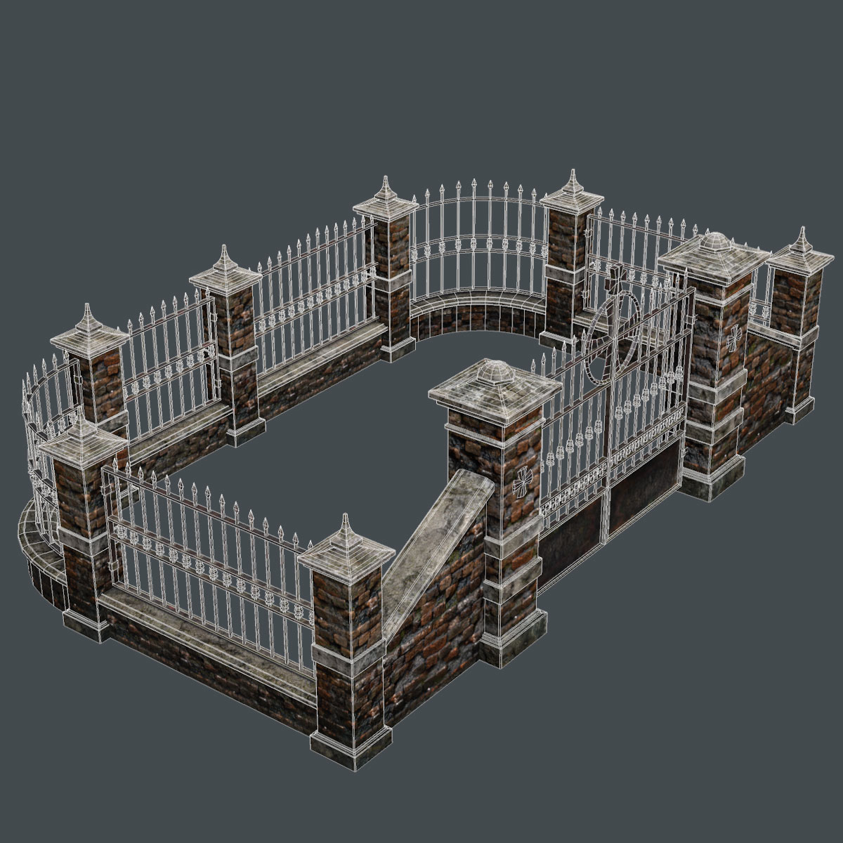 graveyard fence ready obj
