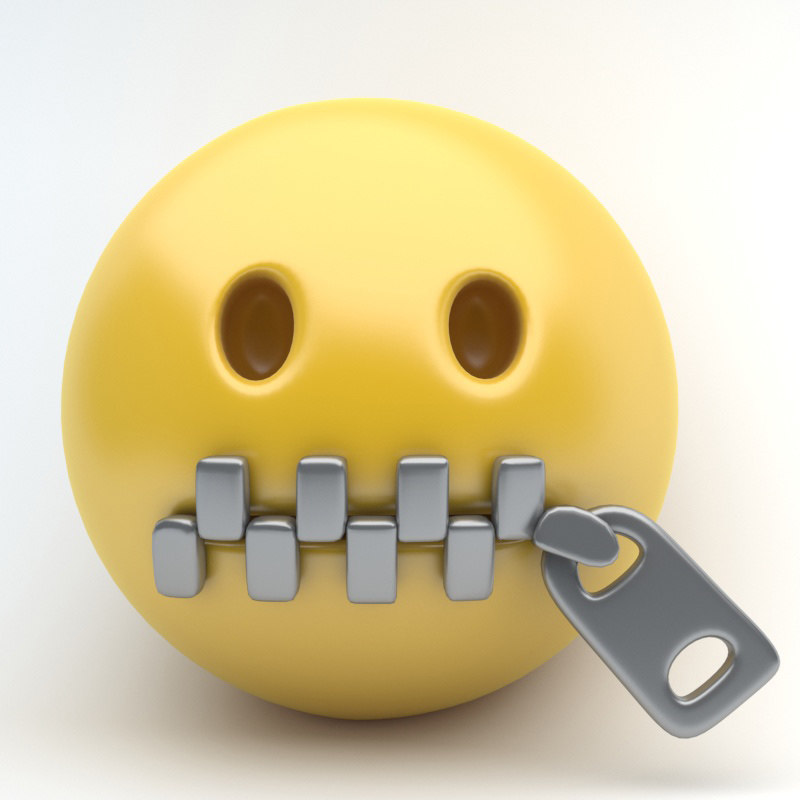 3d emoji close mouth model