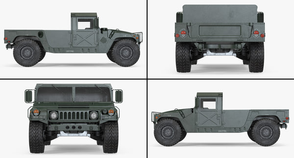 hmmwv m998 rigged 3d model