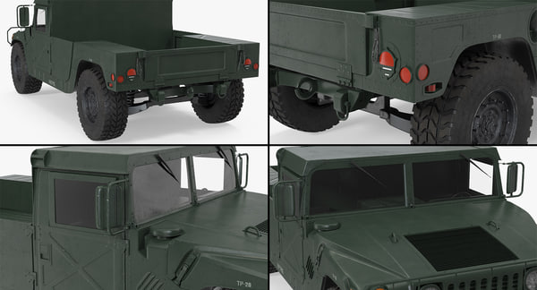 hmmwv m998 rigged 3d model