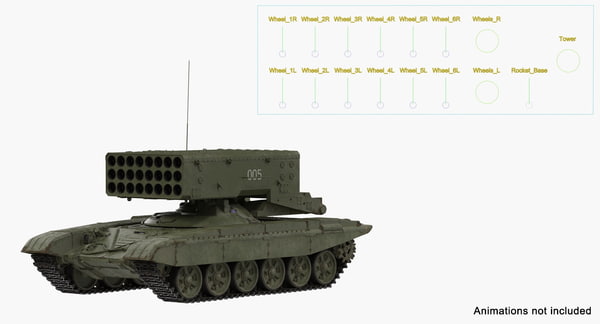 3d model russian multiple rocket launcher
