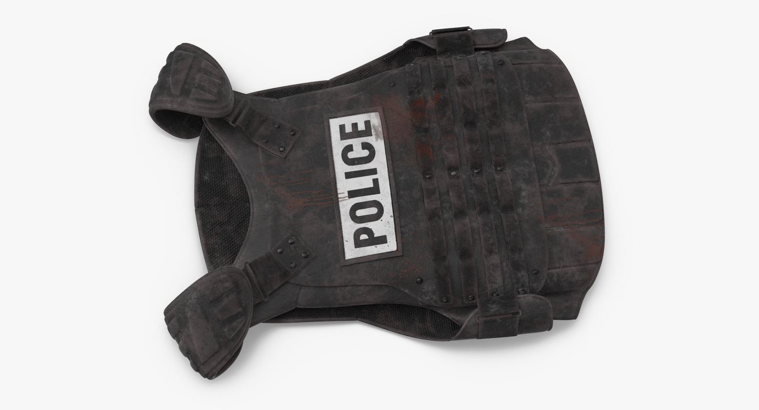 bloody police riot gear 3d model