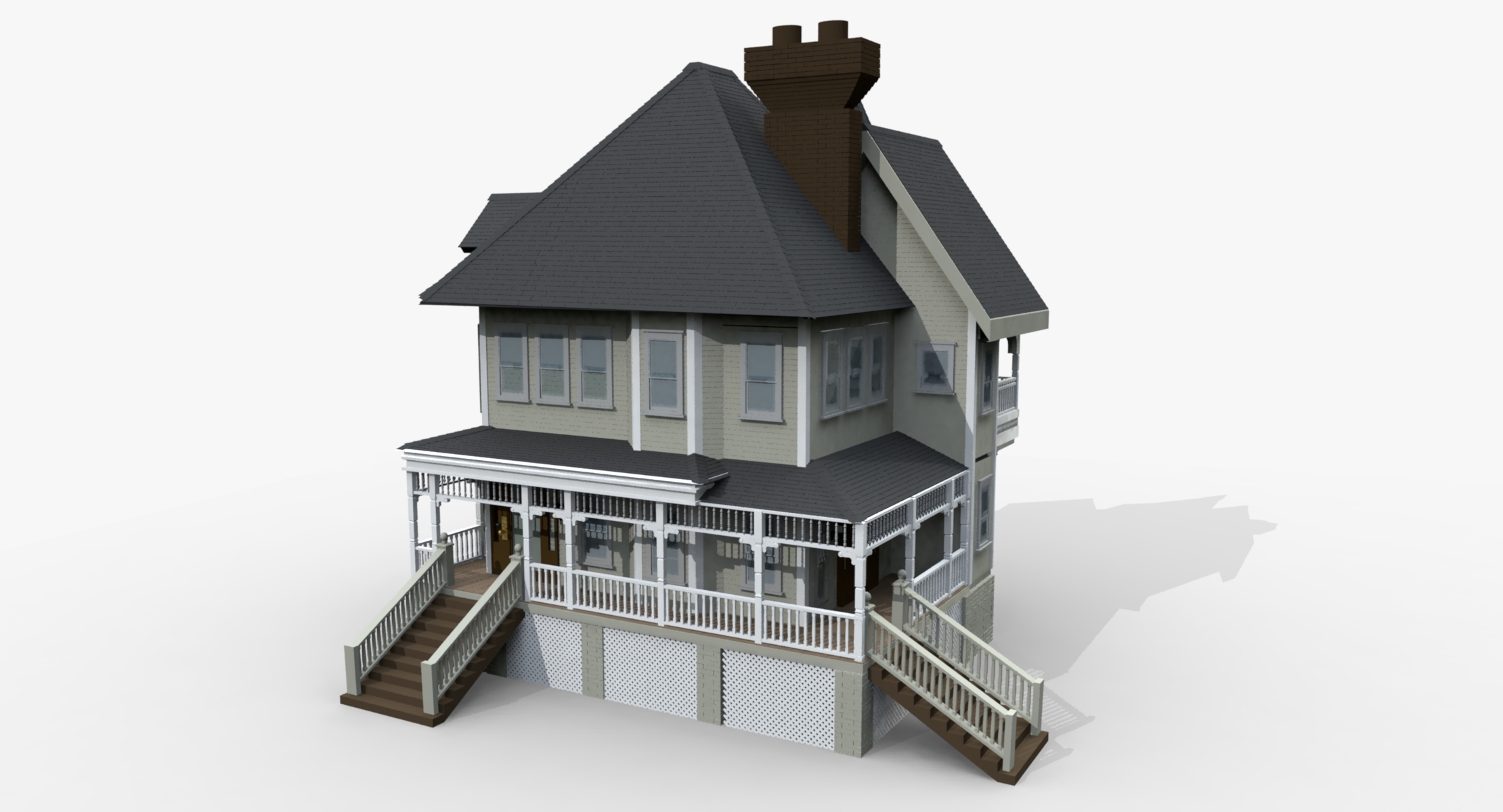 3d model victorian house