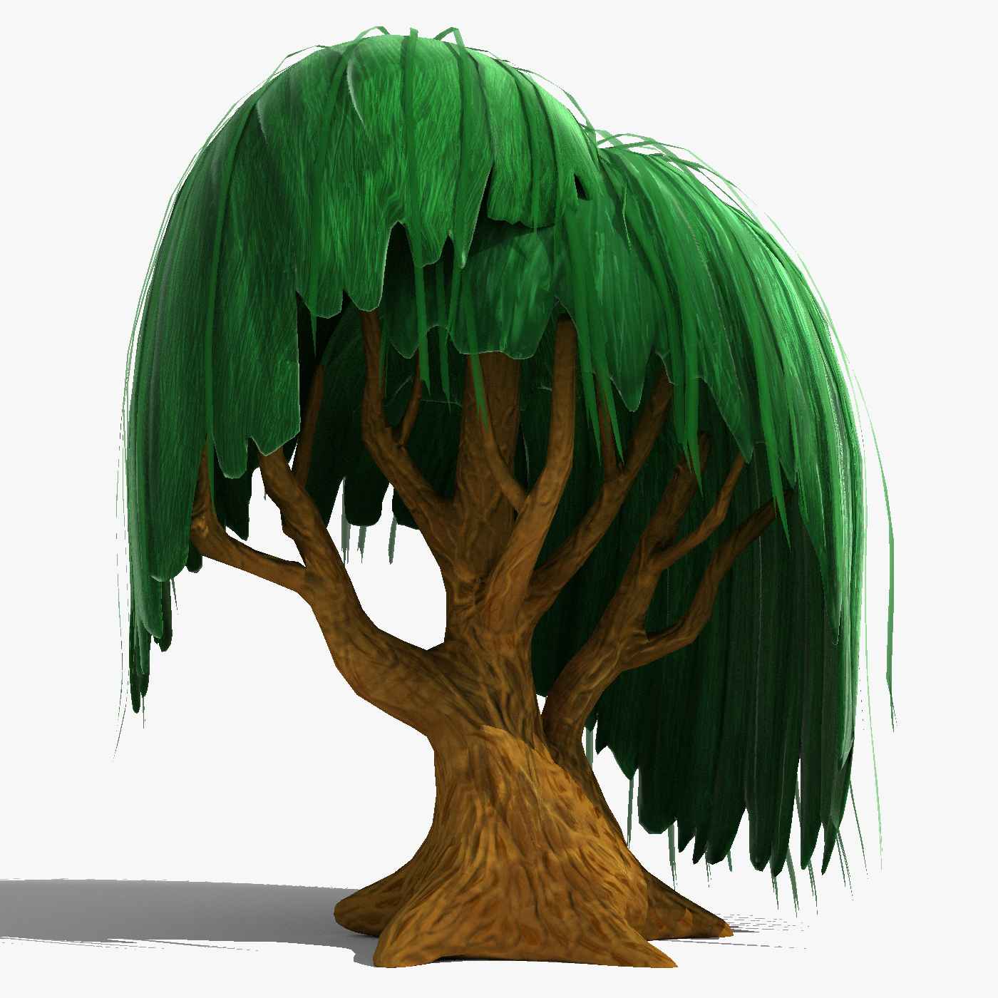 3d model willow cartoon tree