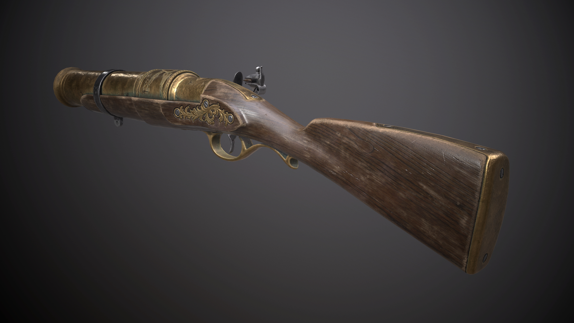 cannon flintlock 3d obj