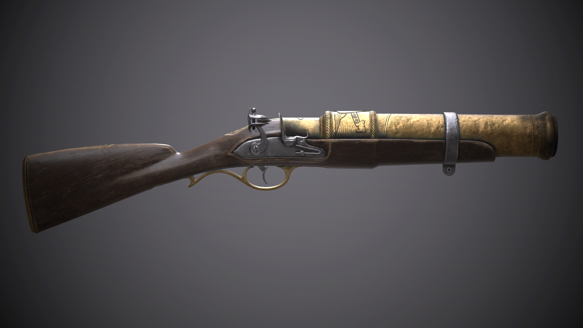 cannon flintlock 3d obj