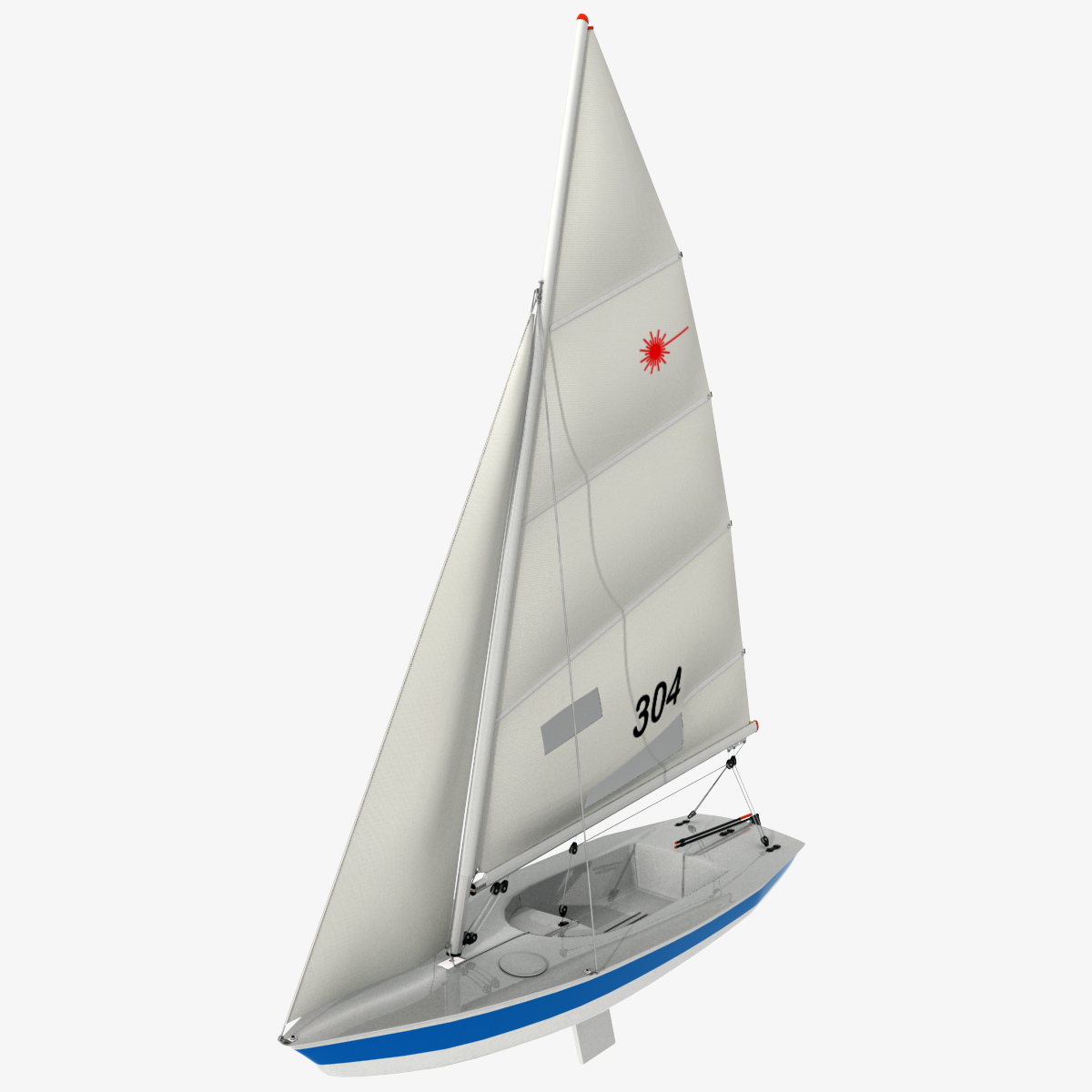 laser class sailboat 3d model