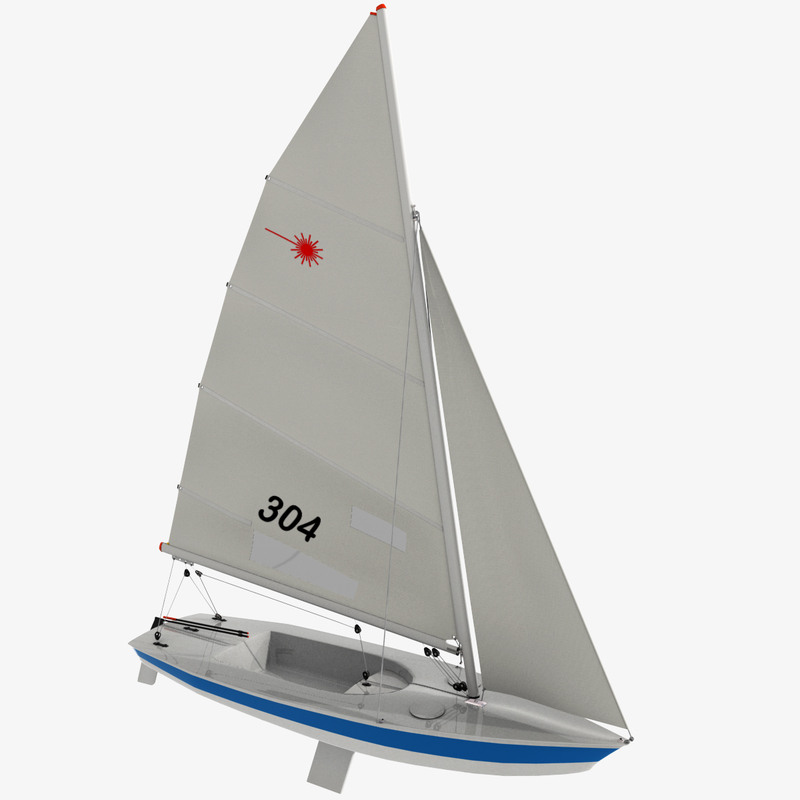 laser class sailboat 3d model