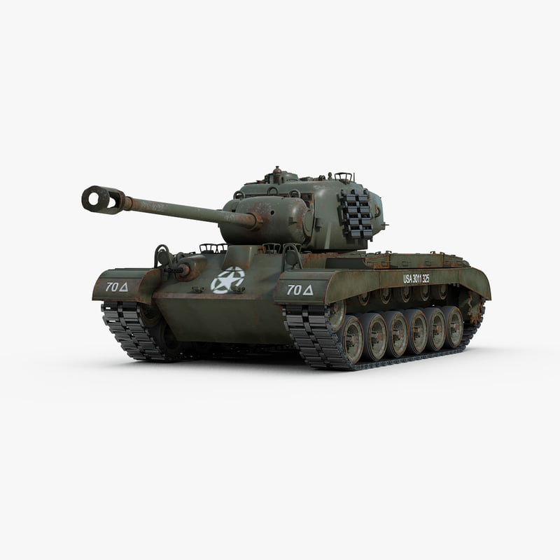 3d ww2 pershing tank m26