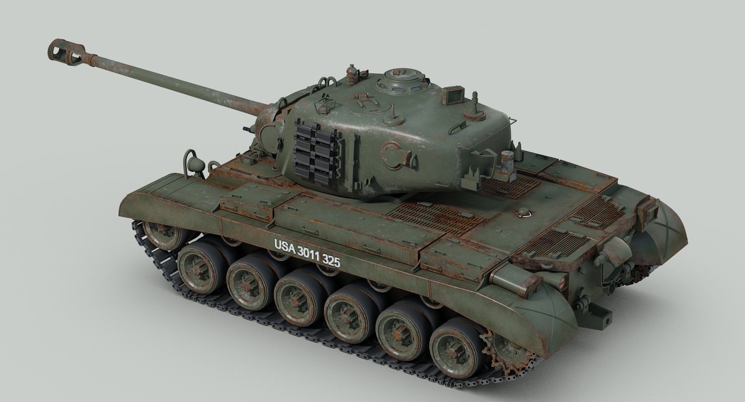 3d ww2 pershing tank m26