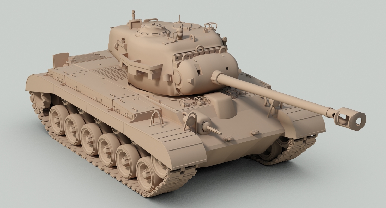 3d ww2 pershing tank m26