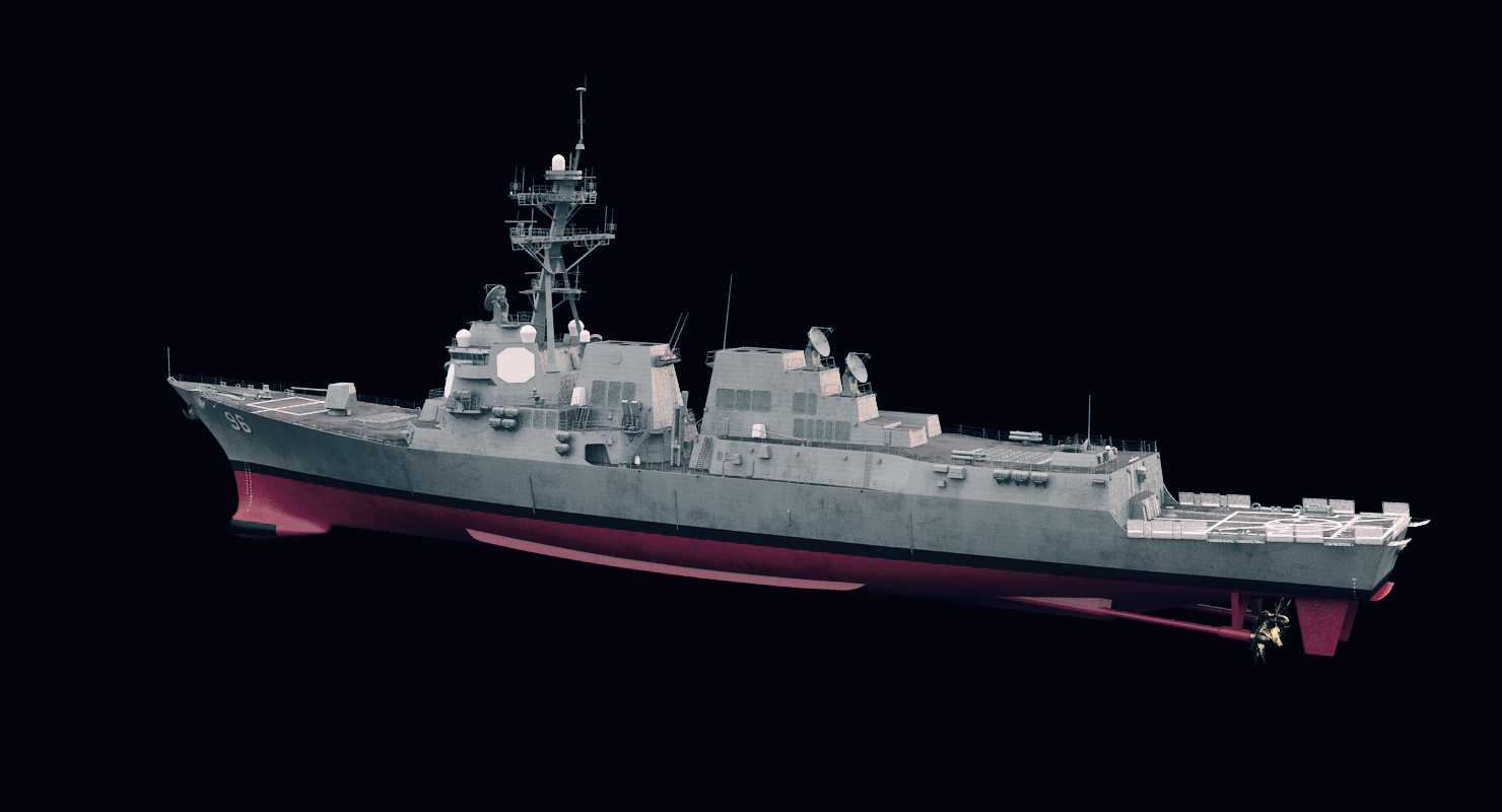uss bainbridge ddg 96 3d max