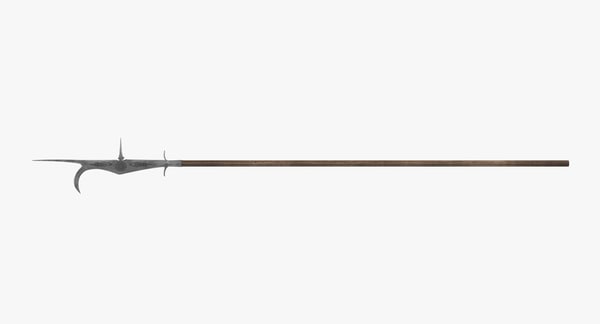 3d model guisarme pole weapon