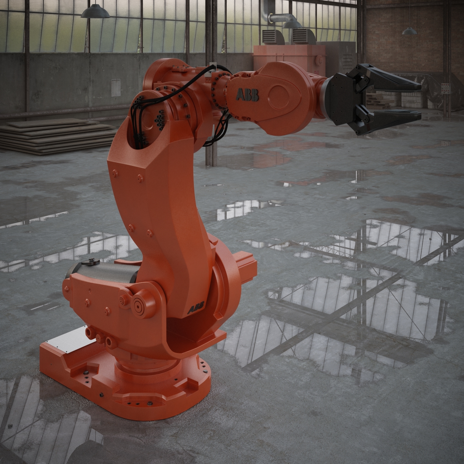 abb irb 7600 industrial robot 3d max