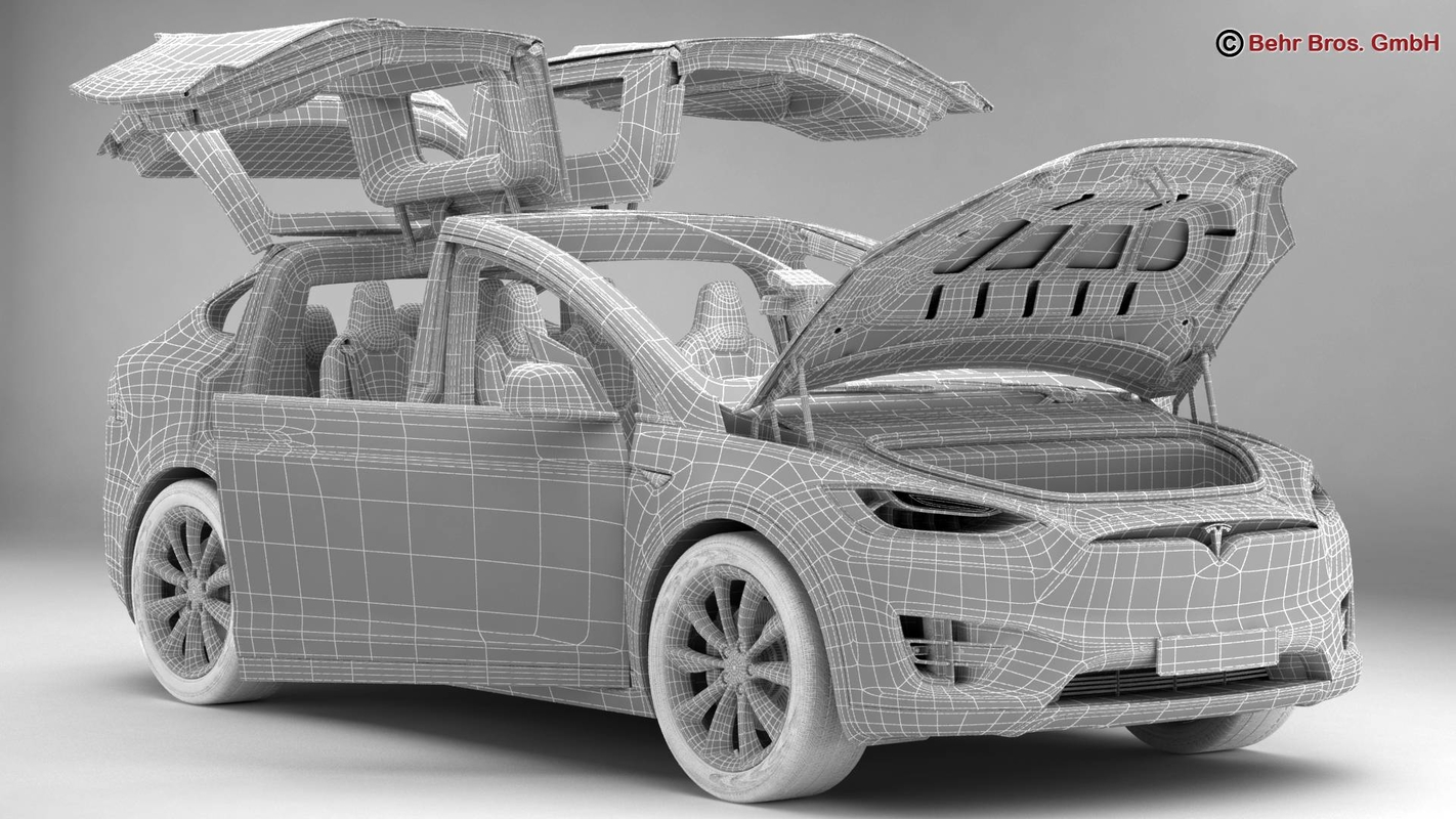 tesla x 2017 modelled 3d 3ds