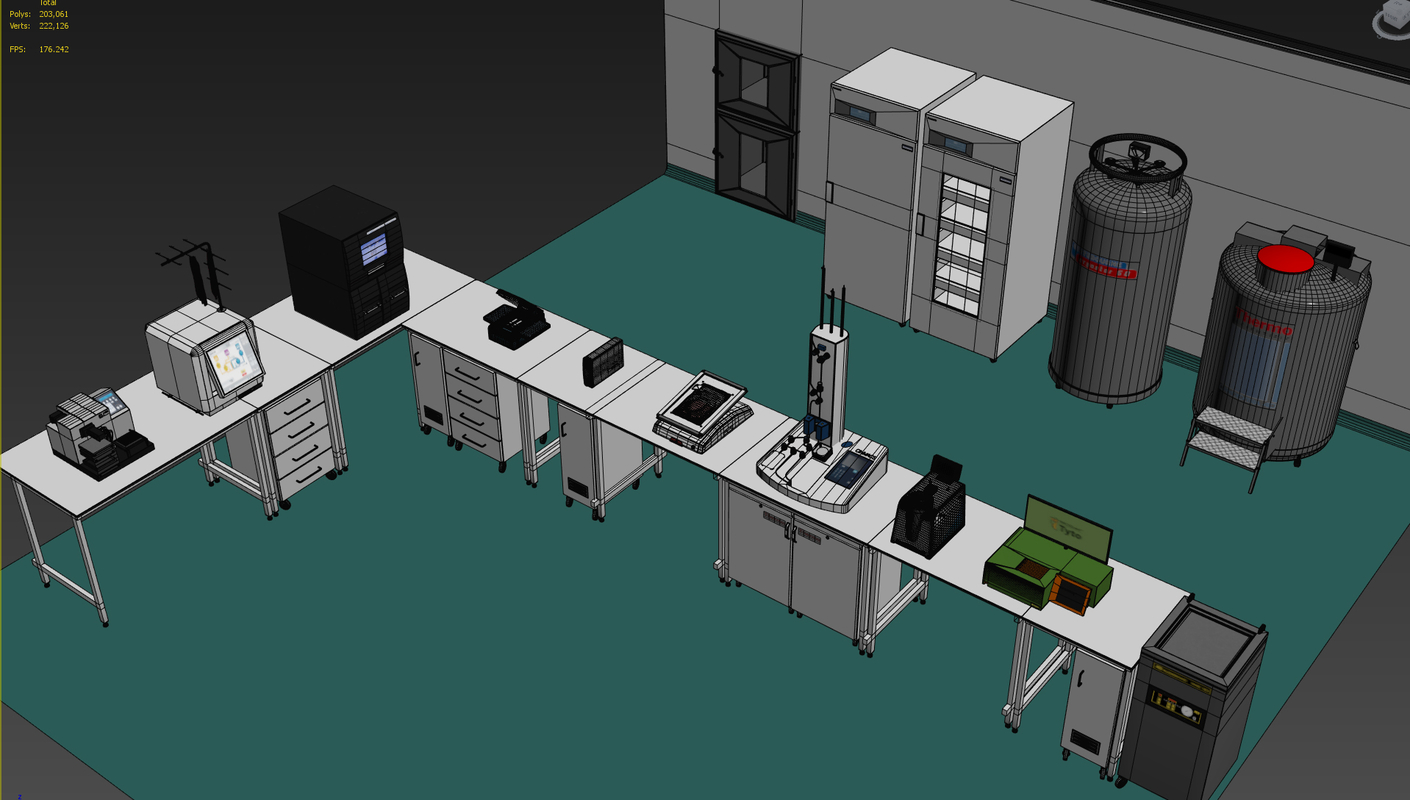 3d model of laboratory equipment pharmaceutical