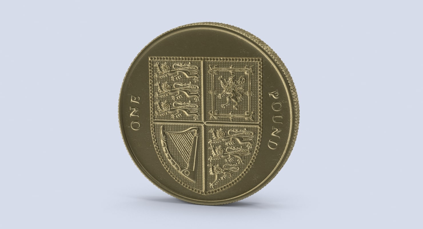 british pound coin 3d model